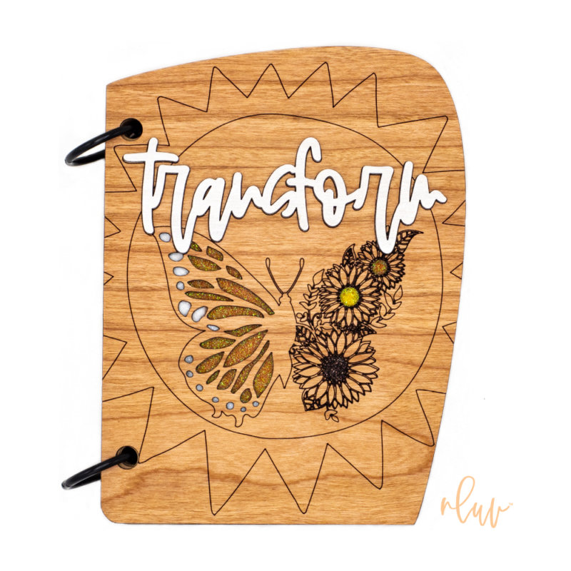 Butterfly Journal | Handcrafted Wood Journal | Sunflowers and Butterflies