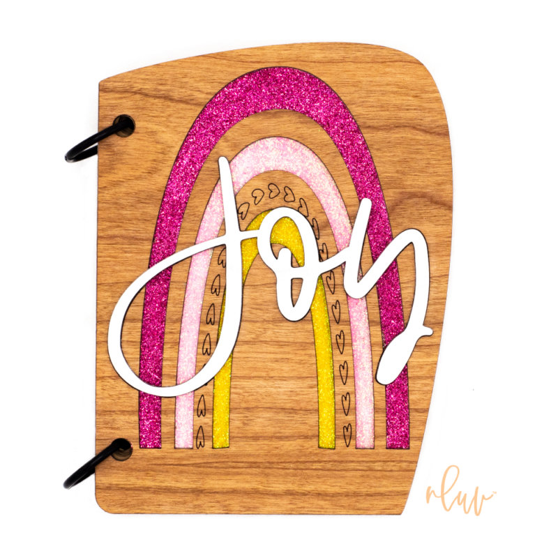 Joy Journal | Handcrafted Wood Journal | Rainbows and Happiness